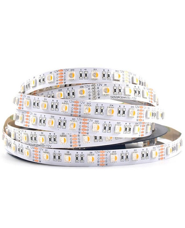 4-In-1 Chip Color-Changing 24V RGBW LED Strip Lights 5M/Roll