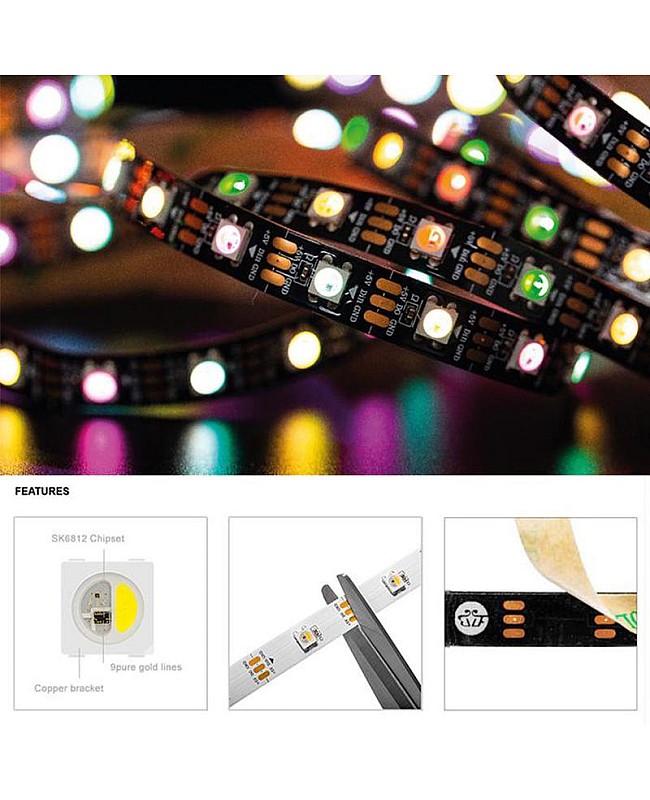 Pixel Individually Addressable 4 In 1 RGBW SK6812 LED Strip