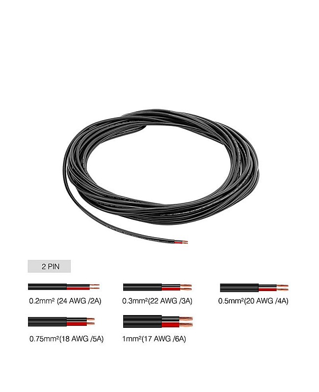 Waterproof Electrical PVC Cable Wire For LED Lights