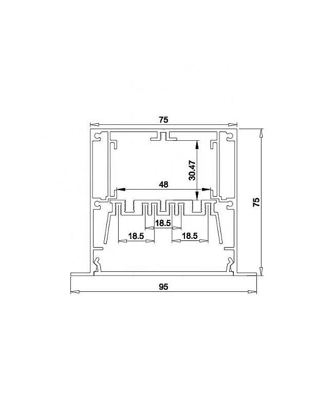 Recessed LED Strip Light Diffuser Cover With Flange
