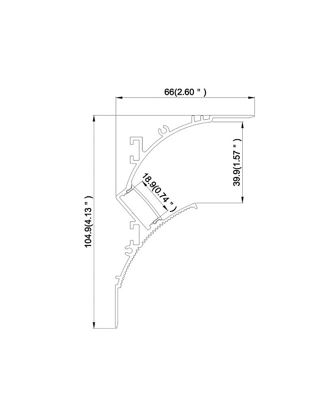 Plasterboard LED 45 Degree Channel For Wall Indirect Lighting