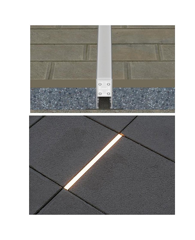 Outdoor Waterproof In Ground Paving Lighting Aluminum Channels