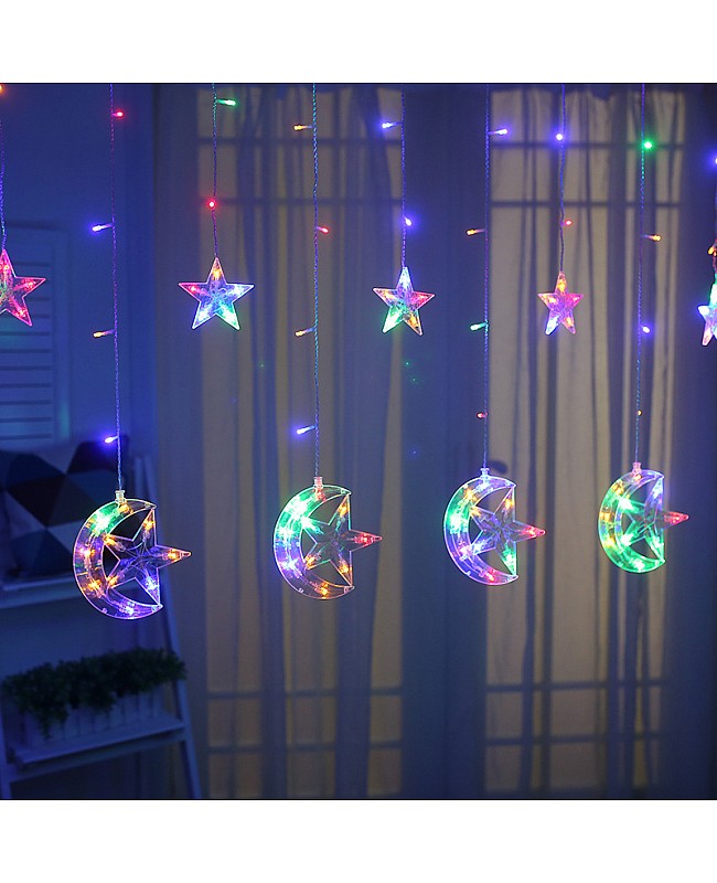 Moon Star Christmas House Lights