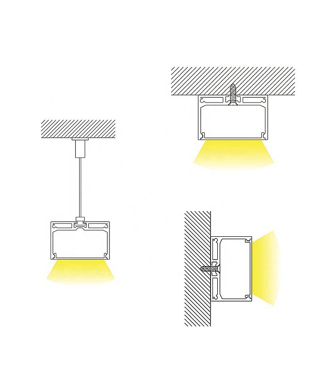 50*32MM LED Strip Aluminium Extrusion For Office Lighting