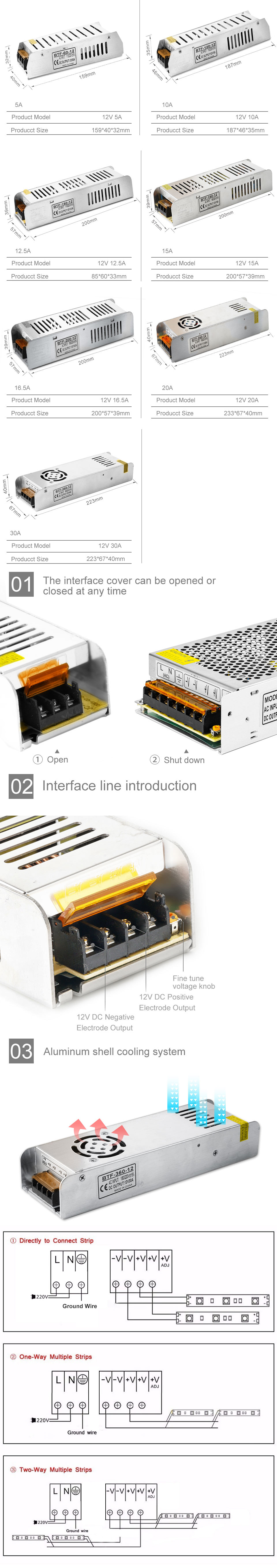 DC12V Strip Light Switching LED Linear Driver