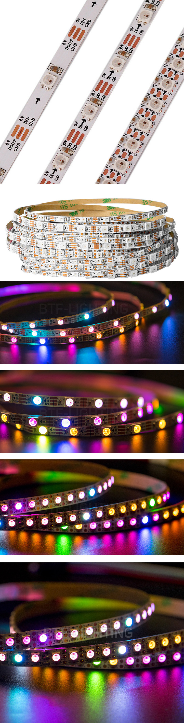 4MM 5MM 7MM Full Color SK6812 Mini LED Strips