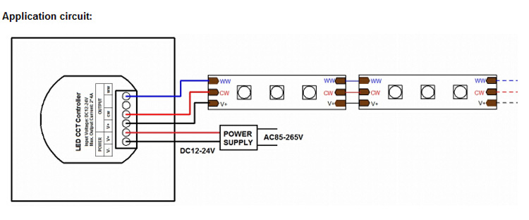 DC12V-24V RF Wall Panel CCT LED Controller