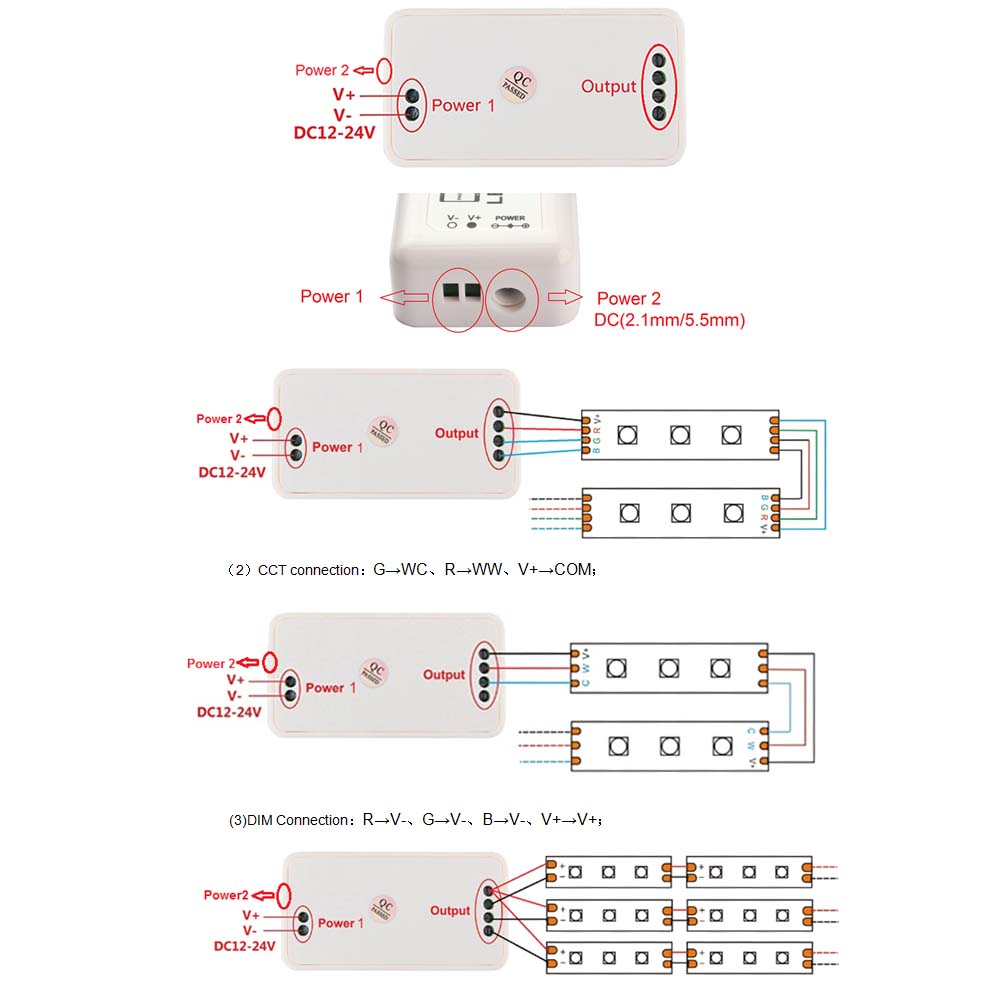 2.4G 288W Mini LED WIFI Light Controller