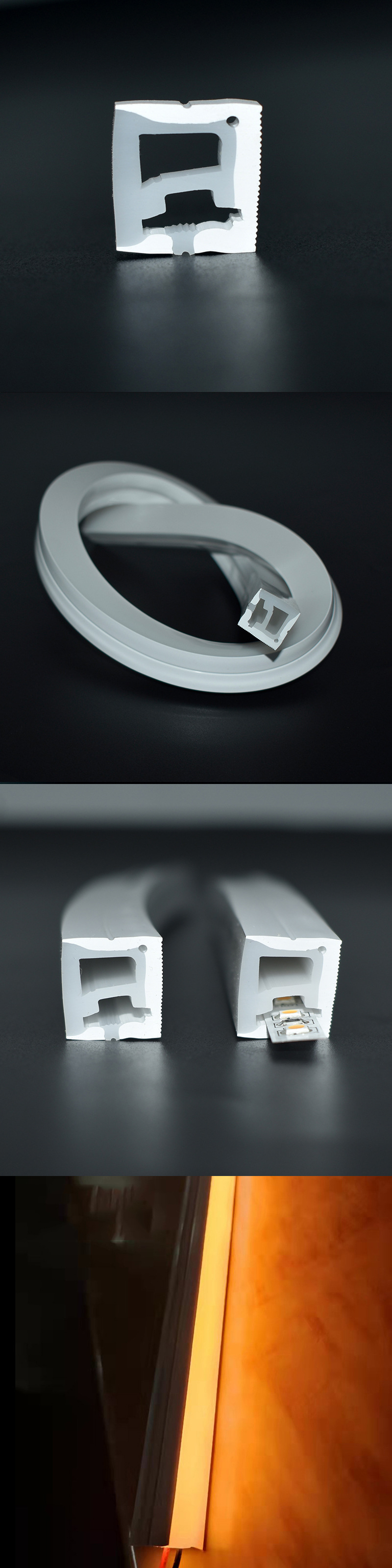 Side Lighting Silicone Flexible LED Strip Channel