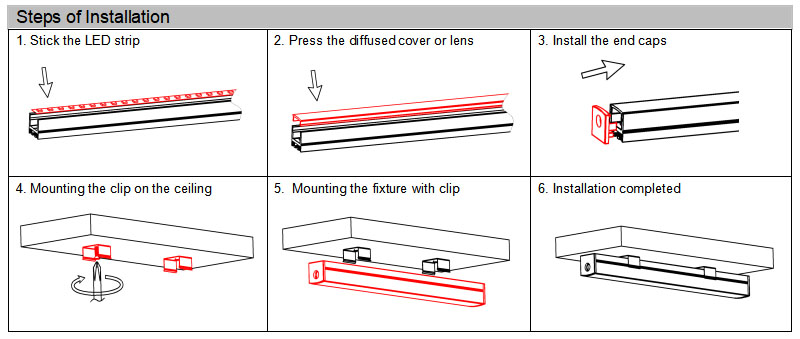 15mm LED Light Channels And Diffusers For Recessed Lighting