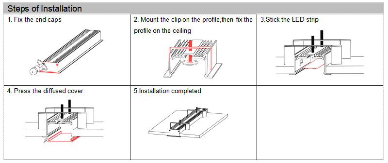 65mm Recessed LED Light Channels For Ceiling Lighting