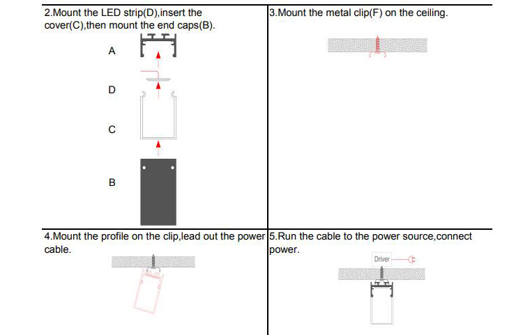 LED Tape Extrusion With Dropped Diffuser For Pendant Light