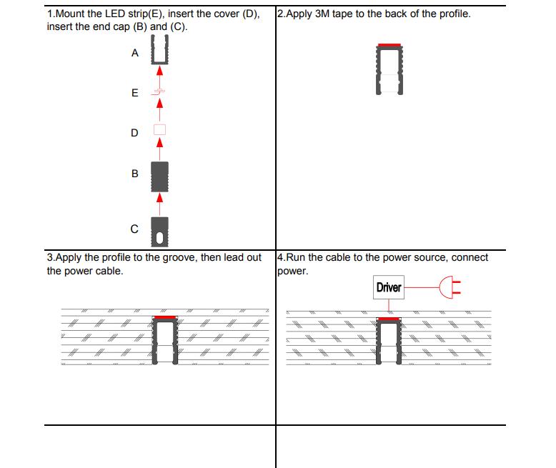 Recessed Super Slim Aluminum Profile For LED Strip Lighting