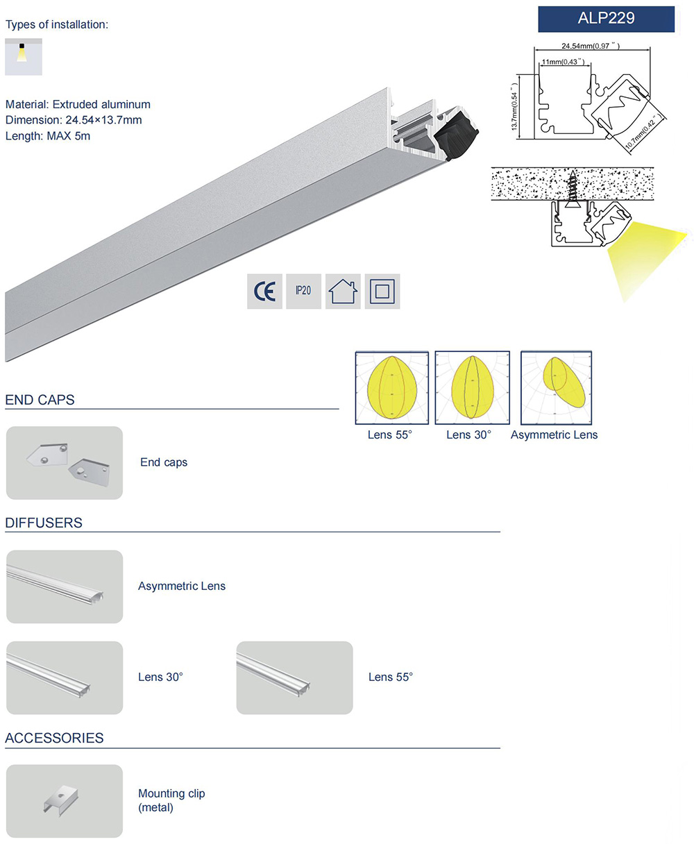 Surface Mount Aluminum Channel With Inclined Lighting Design
