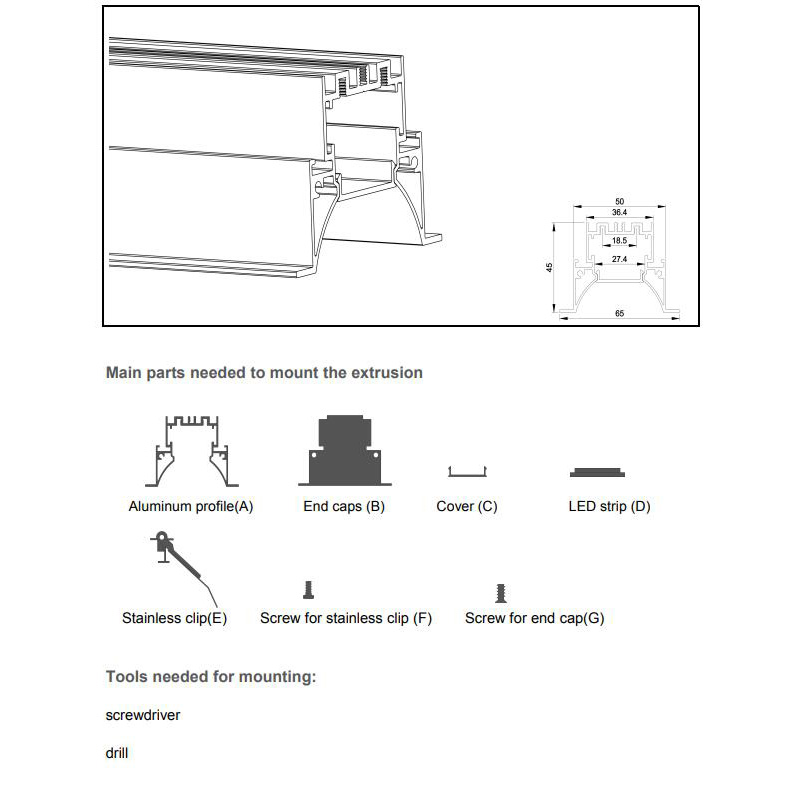 Recessed Mounted LED Strip Channels With Regressed Cover