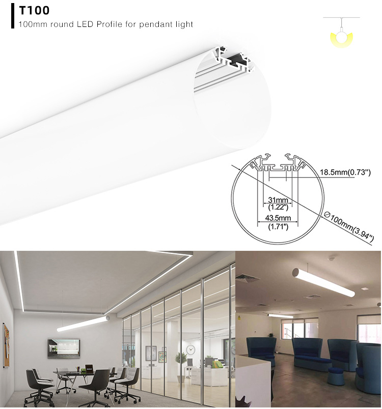 100MM 3.94" Round Pendant LED Profiles