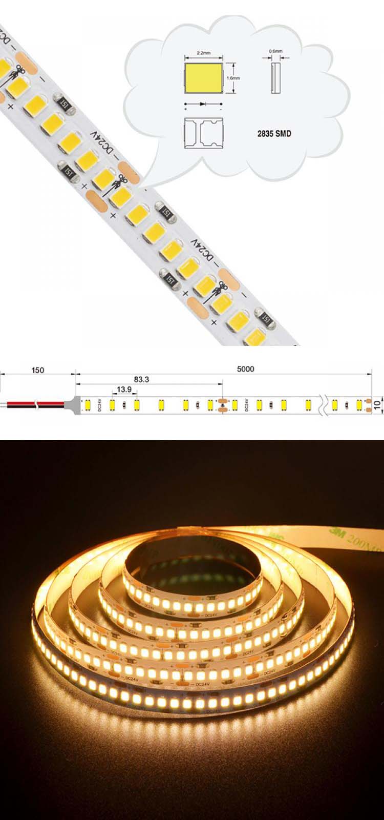 2835 240LEDs 24V LED Strip