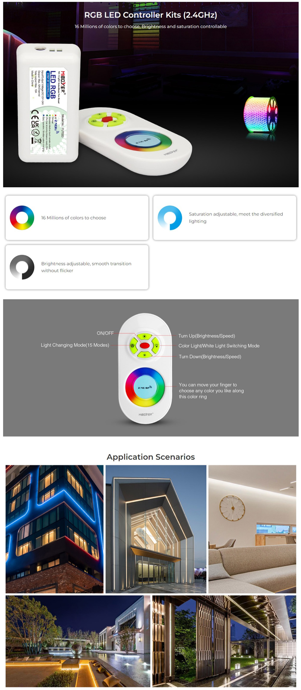 MiBoxer FUT020 2.4G RGB Wireless Light Controller