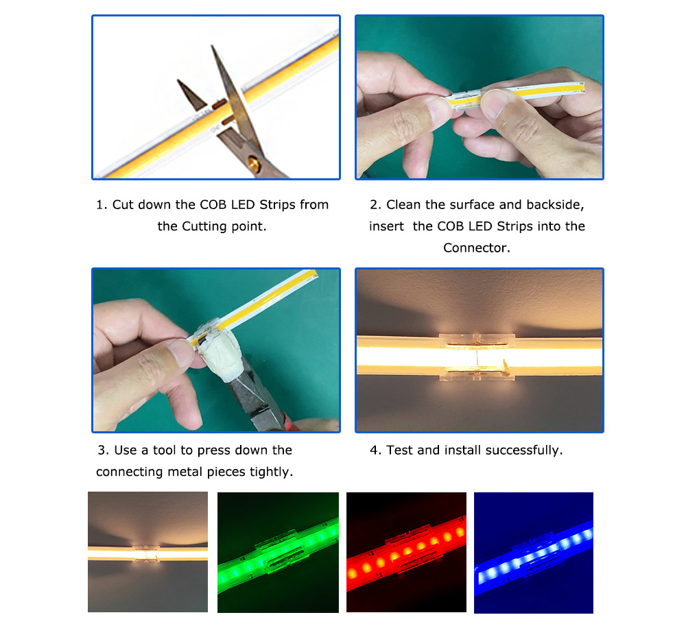 Board To Board COB LED Strip Light Plugs