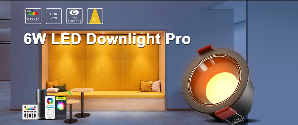6W RGB+CCT Gledopto Smart Zigbee Recessed Ceiling Light