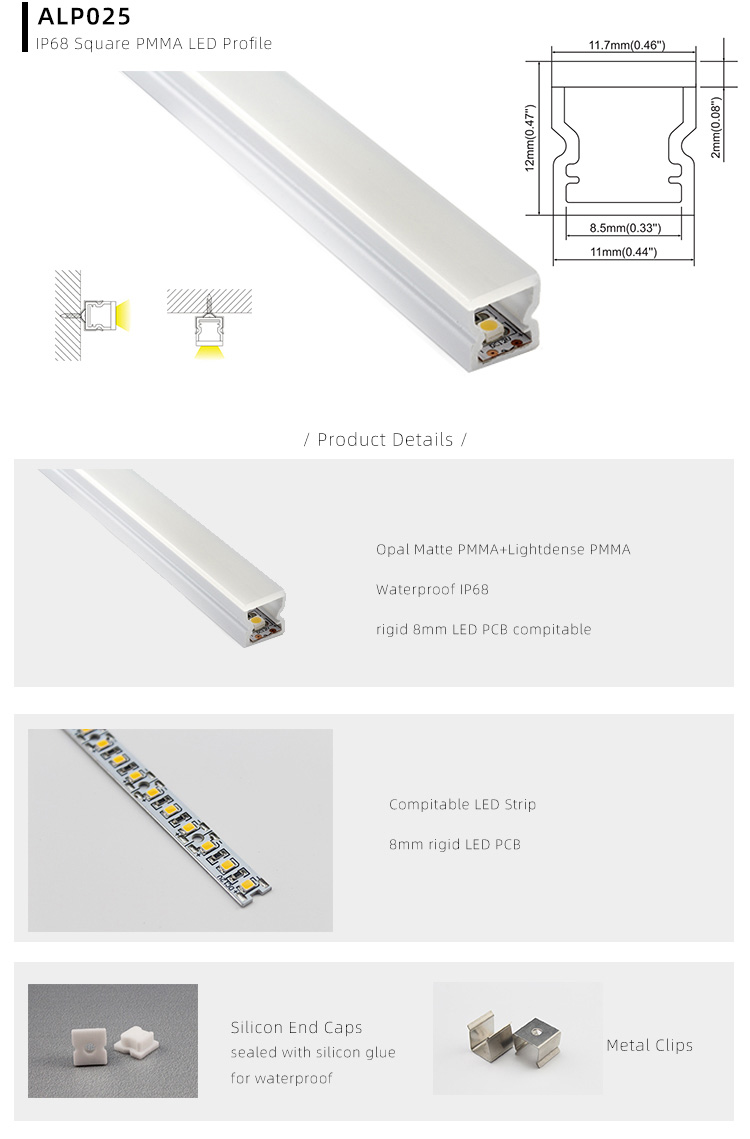 Waterproof LED Profile For Shower Niche Lighting