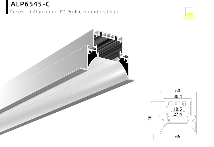 Recessed Mounted LED Strip Channels With Regressed Cover