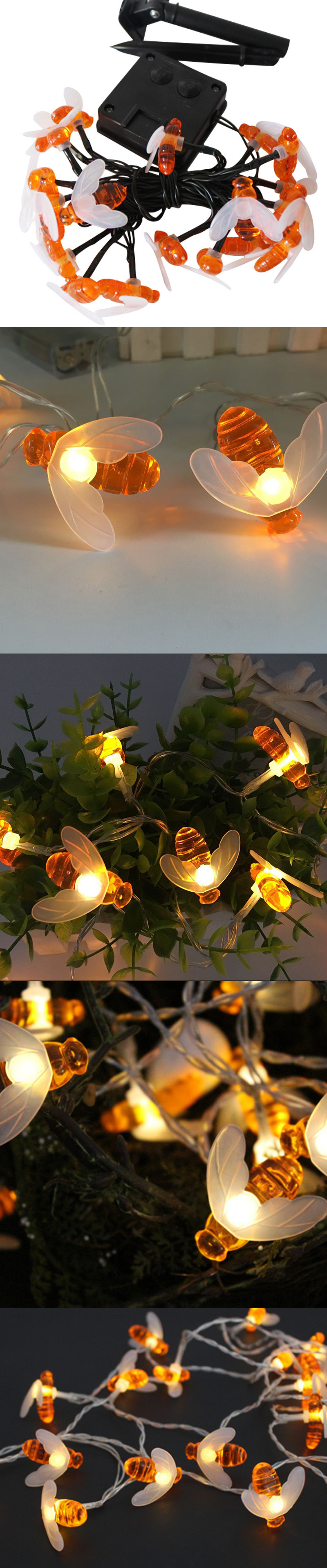 Bee Style Solar Powered LED String Lights